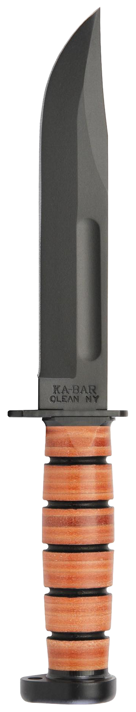 Ka-bar 1317 dog's head utility knife 7" fixed clip point plain black ...