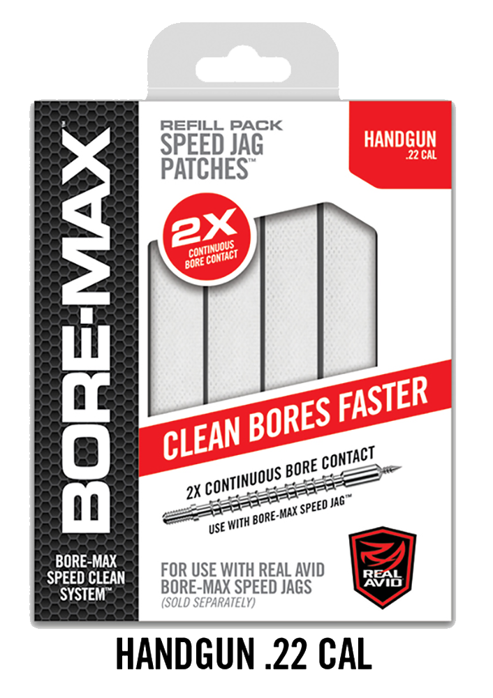 Real avid bore-max speed jag patches refill 22 cal handgun 4"s ...