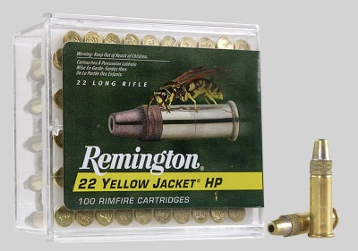 Remington ammo yellow jacket rimfire 22lr 33gr truncated cone hollow ...