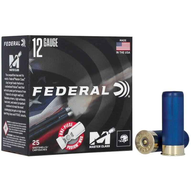 Federal master class shotshells 12ga 2-3-4" 1oz 1250fps 7.5 25-ct ...