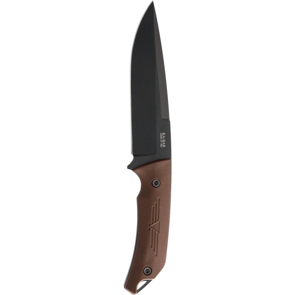 Ka-bar jarosz turok fixed knife 6-1-4" clip point blade brown - Fixed ...