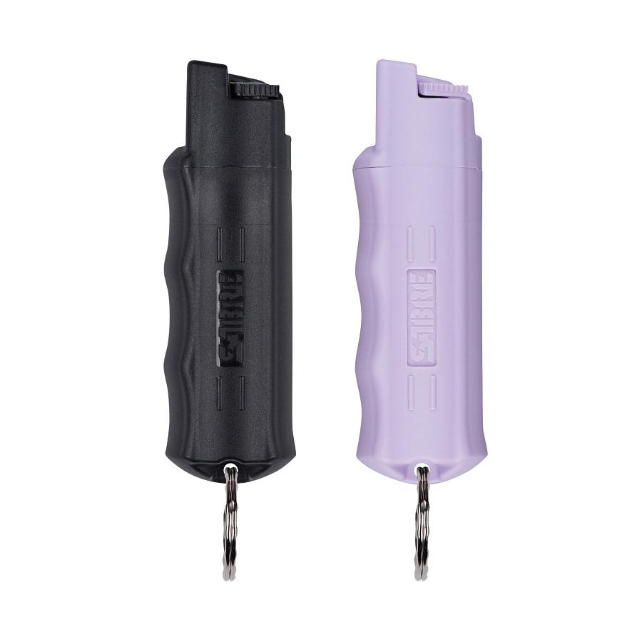 Sabre red pepper spray with key ring 2-pk black & lavender - Less ...