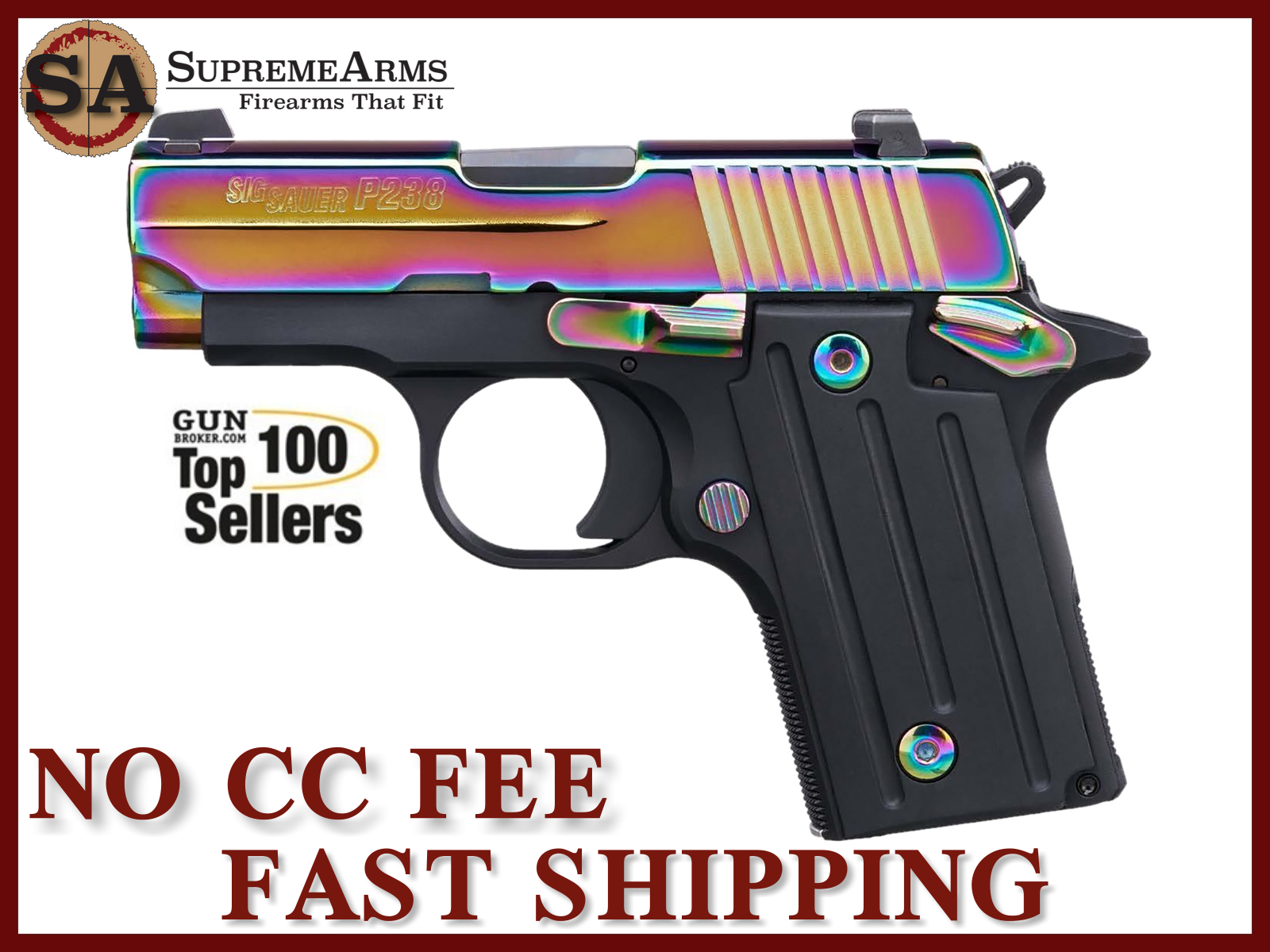 Sig Sauer P238 Rainbow Titanium 238-380-RBT2 - Semi Auto Pistols at ...