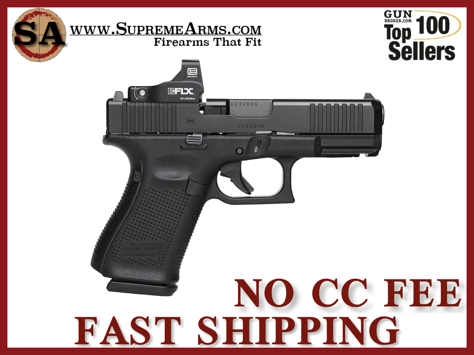 Glock 19 Gen 5 EOTECH Combo PA195E203MOS - Semi Auto Pistols at ...