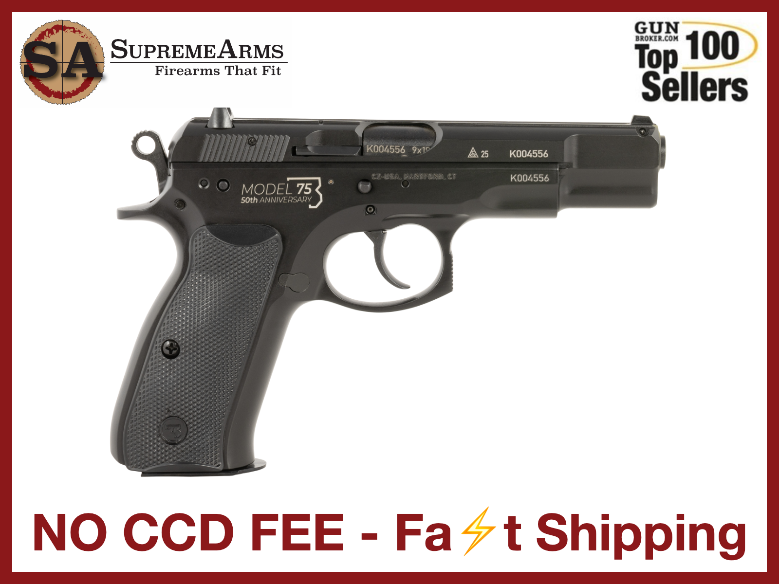 CZ 75 BD 50th Anniversary - Semi Auto Pistols at GunBroker.com : 1122993161