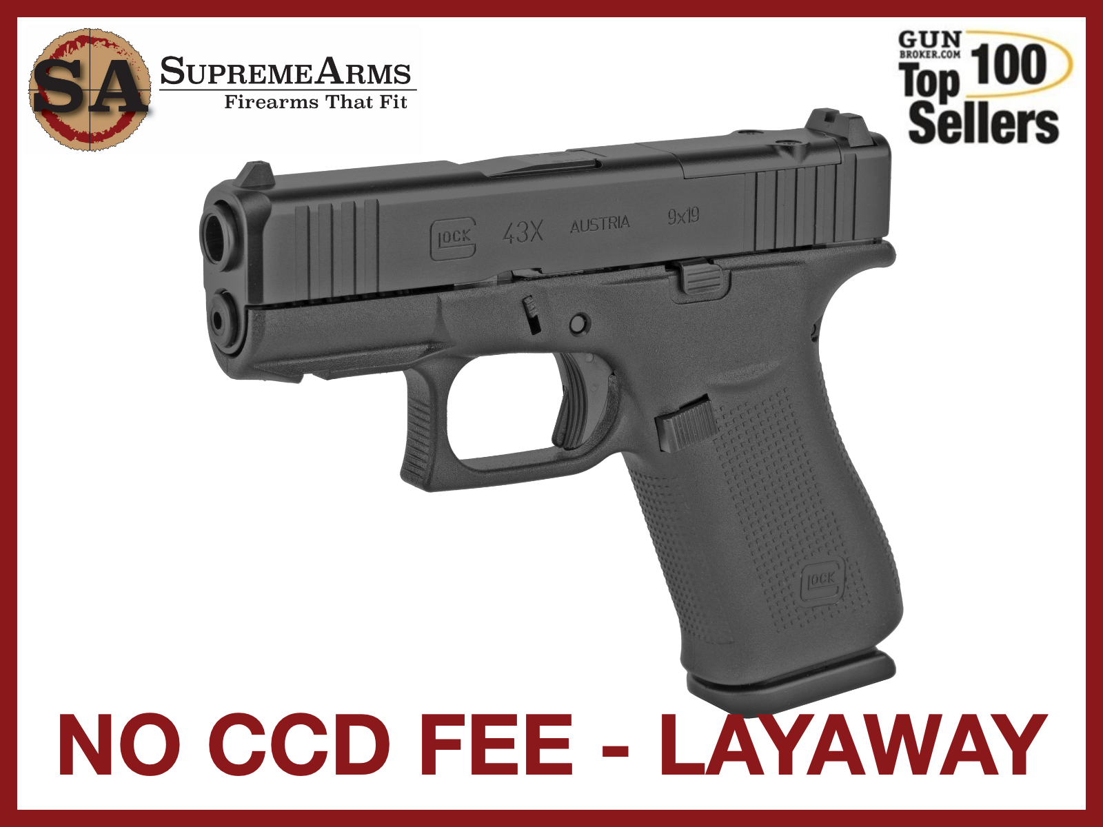 Glock 43X MOS - Semi Auto Pistols at GunBroker.com : 1129409663