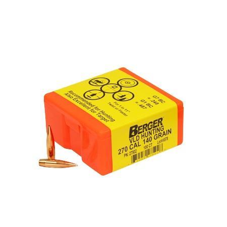 Berger match grade hunting bullets .270 cal .277" 140 gr vld hunter 100 ...