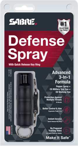 Sabre 3-n-1 spray hardcase unit with qr ring 15gr black - Less-Lethal ...