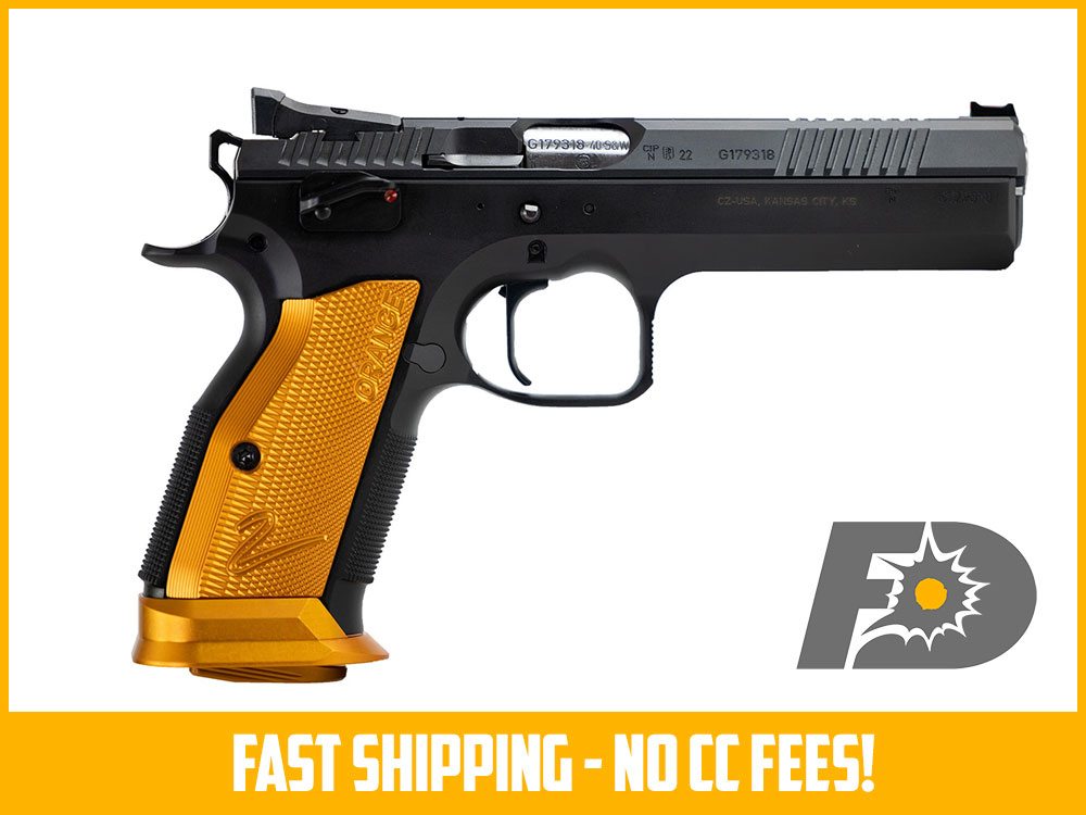 CZ 75 TS2 9MM, 5.2 in. Barrel, 20+1 rounds, Single Action, Fiber Optic ...