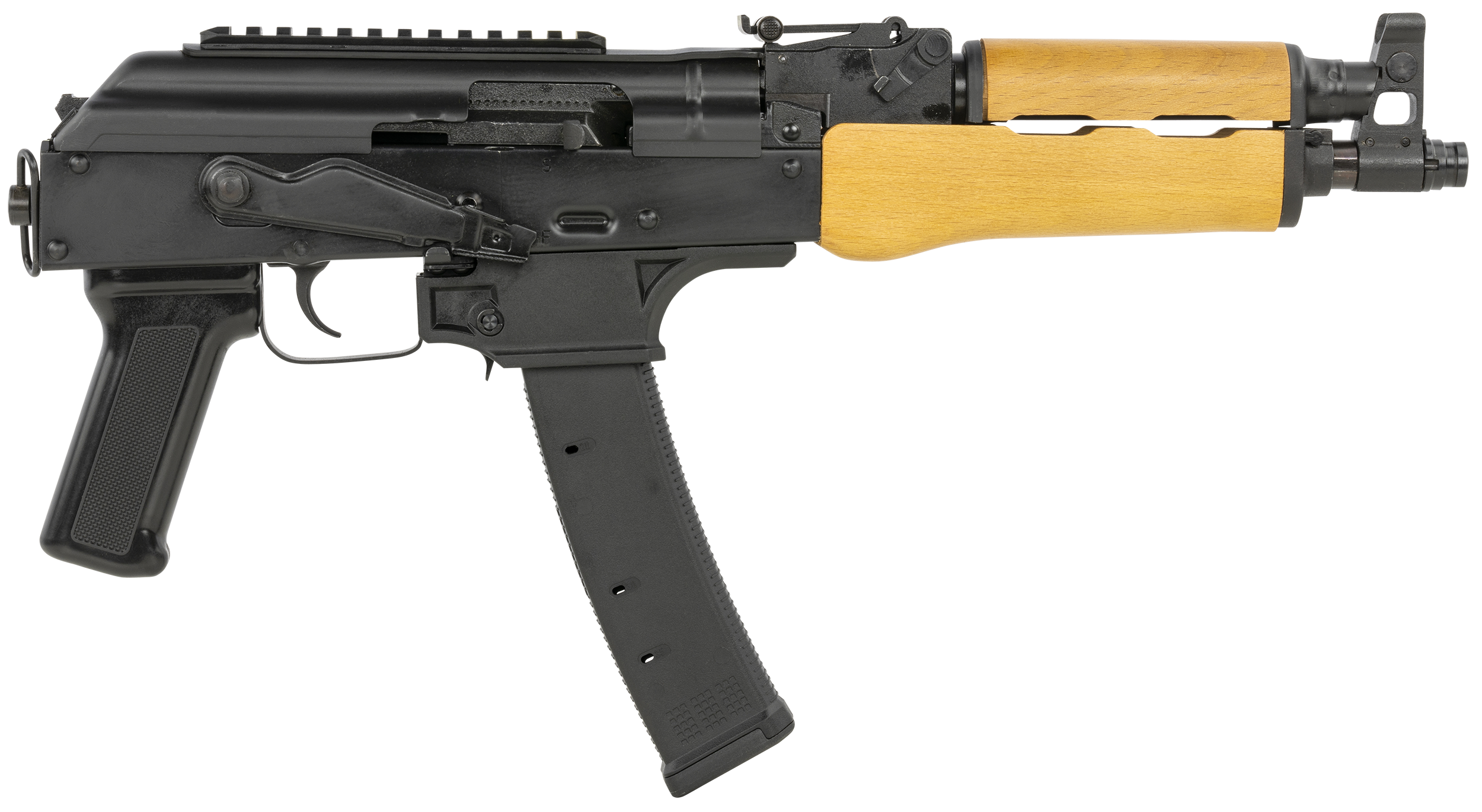 CENTURY ARMS DRACO 9S PISTOL 9MM 11" BARREL 35ROUNDS WOOD HANDGUARD ...