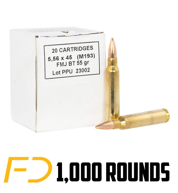 PPU Privi Partizan 5.56X45MM 55gr FMJ 1000 Rounds [MPN: PPRM556B ...