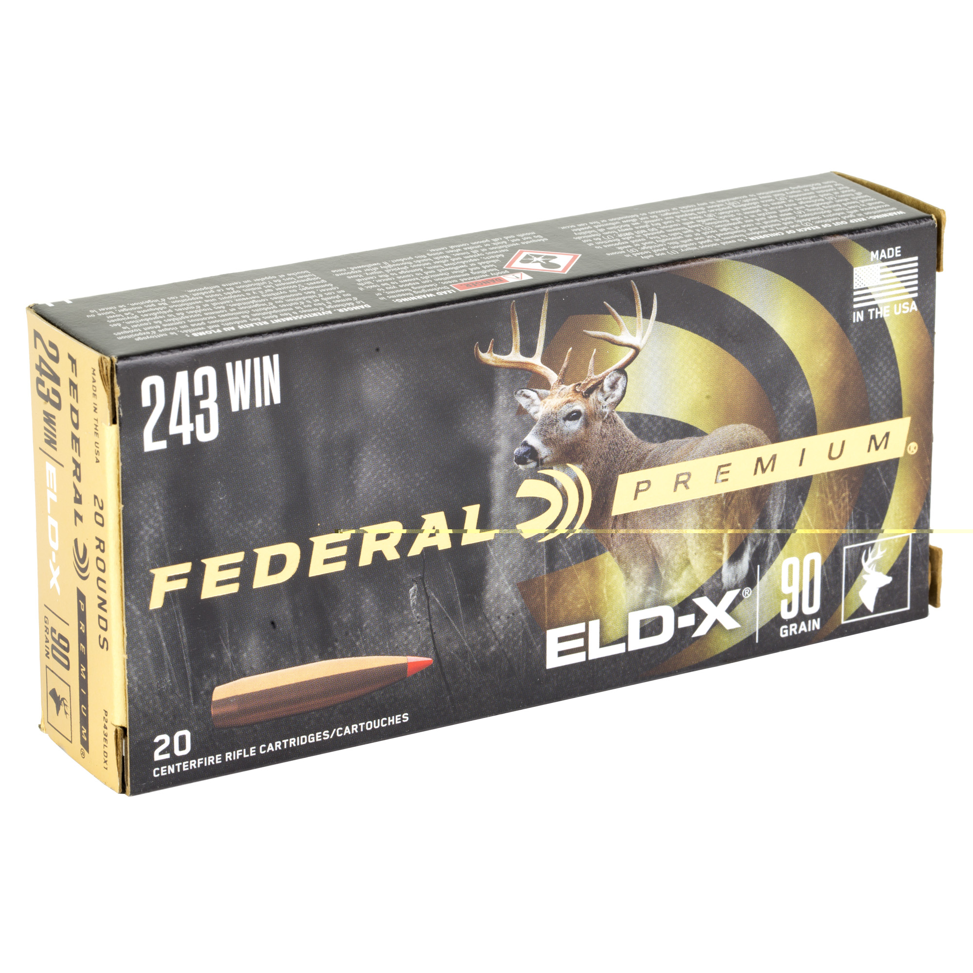 Federal Premium 243 Cal 90gr ELDX 20 Rounds [MPN: P243ELDX1] - Rifle ...