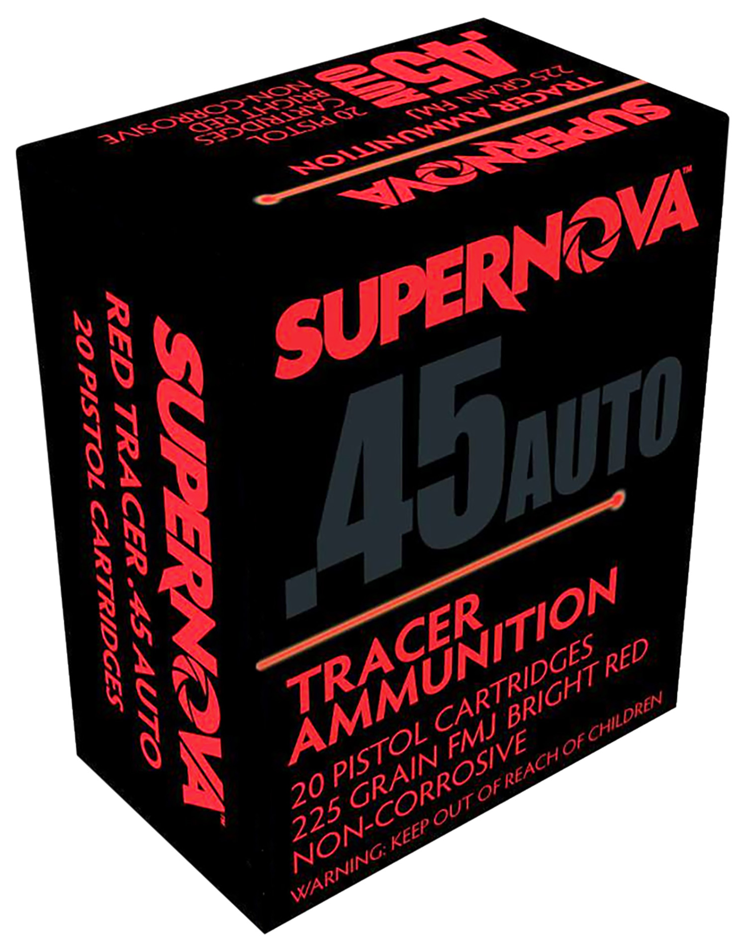 Supernova Red Tracer 45ACP 225gr FMJ 20 Rounds [PMSN45ACR] - Pistol ...