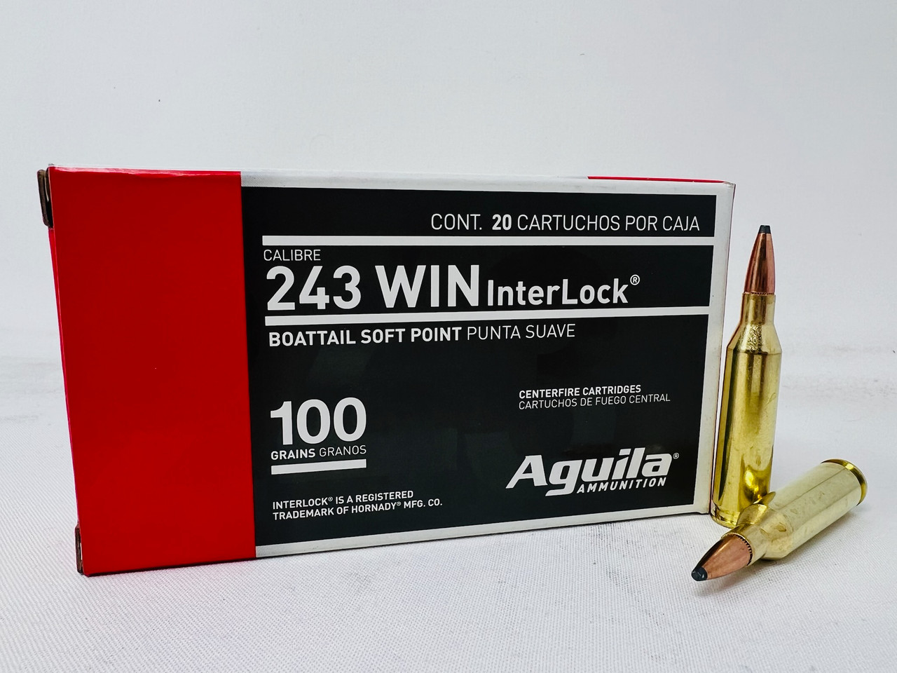 Aguila interlock .243 win 100gr spbt [mpn: 8047ag] 20 rounds - Rifle Ammo at GunBroker.com ...