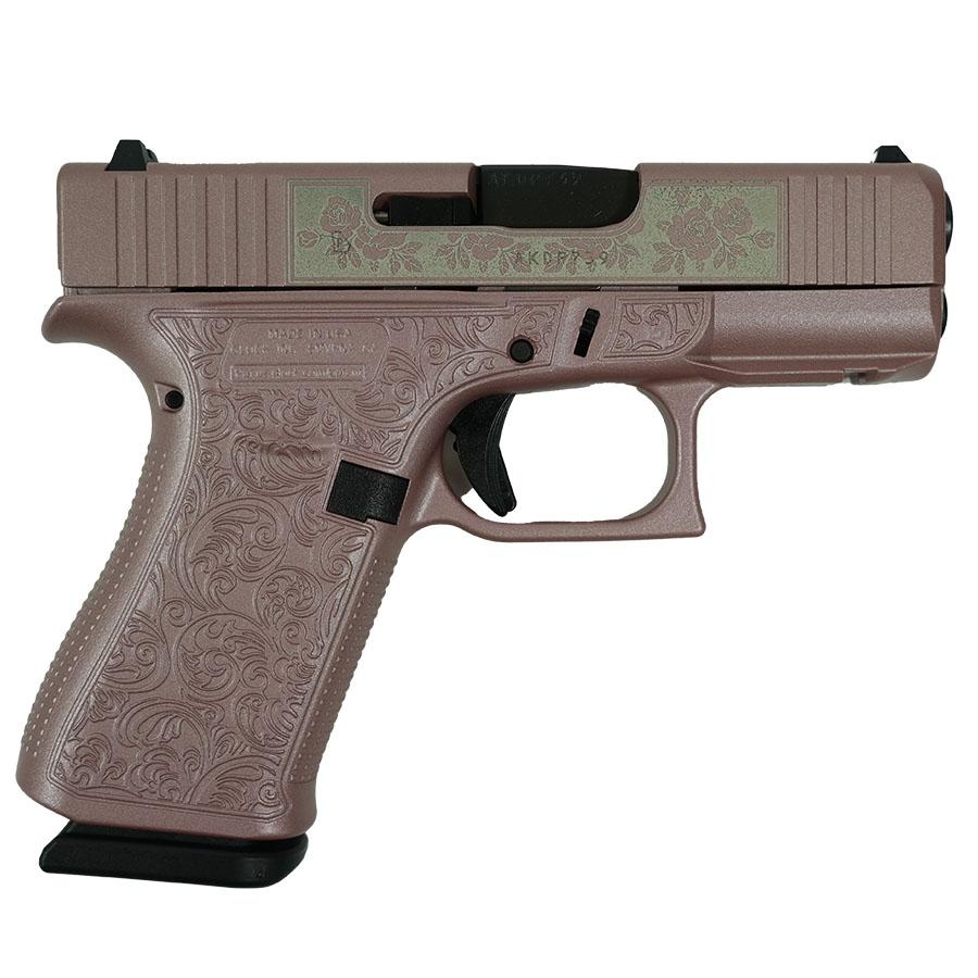 Glock 43X "Glock & Roses" Pink Handgun 9mm Luger 10rd Magazines(2) 3.4 ...