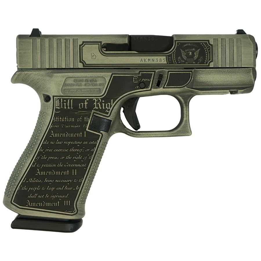 Glock 43X "Trump 24" Crushed Silver Distressed Handgun 9mm Luger 10rd ...