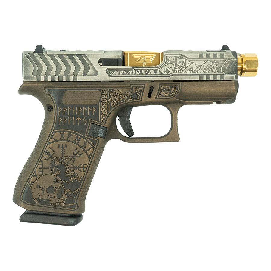 Glock 43X Custom "Viking" in Colonial Brown Handgun 9mm Luger 10rd ...