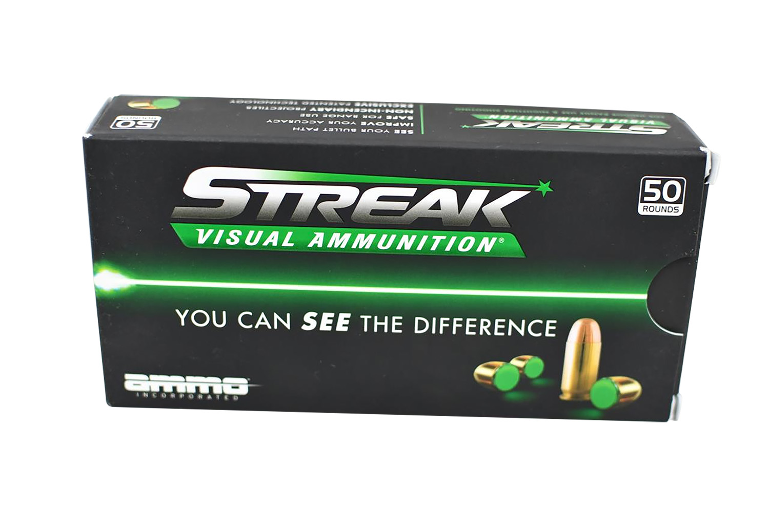 Ammo Inc Streak Visual .45 COLT, 250gr, FMJ [MPN: 45C250TMCSTRKGRN50 ...