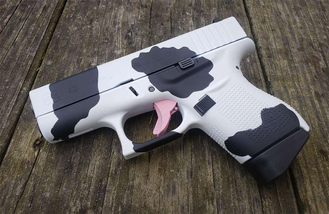 GLOCK 43 9MM 6RD COW PRINT - Semi Auto Pistols at GunBroker.com ...