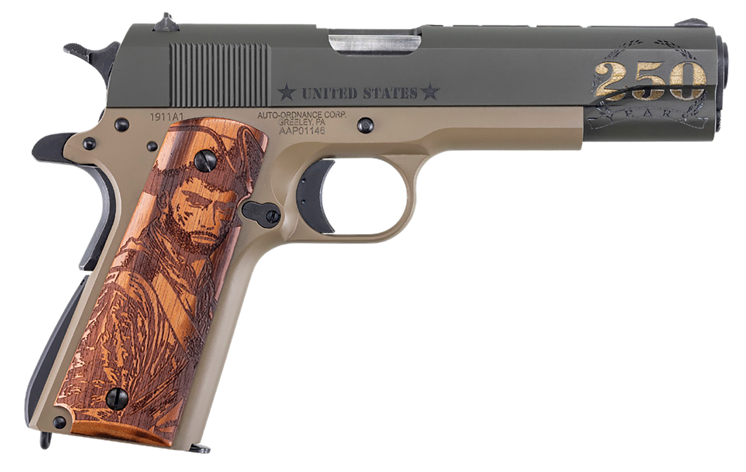 Auto ordnance 1911a1 army 250th special edition .45 acp, 5" barrel, 7 ...