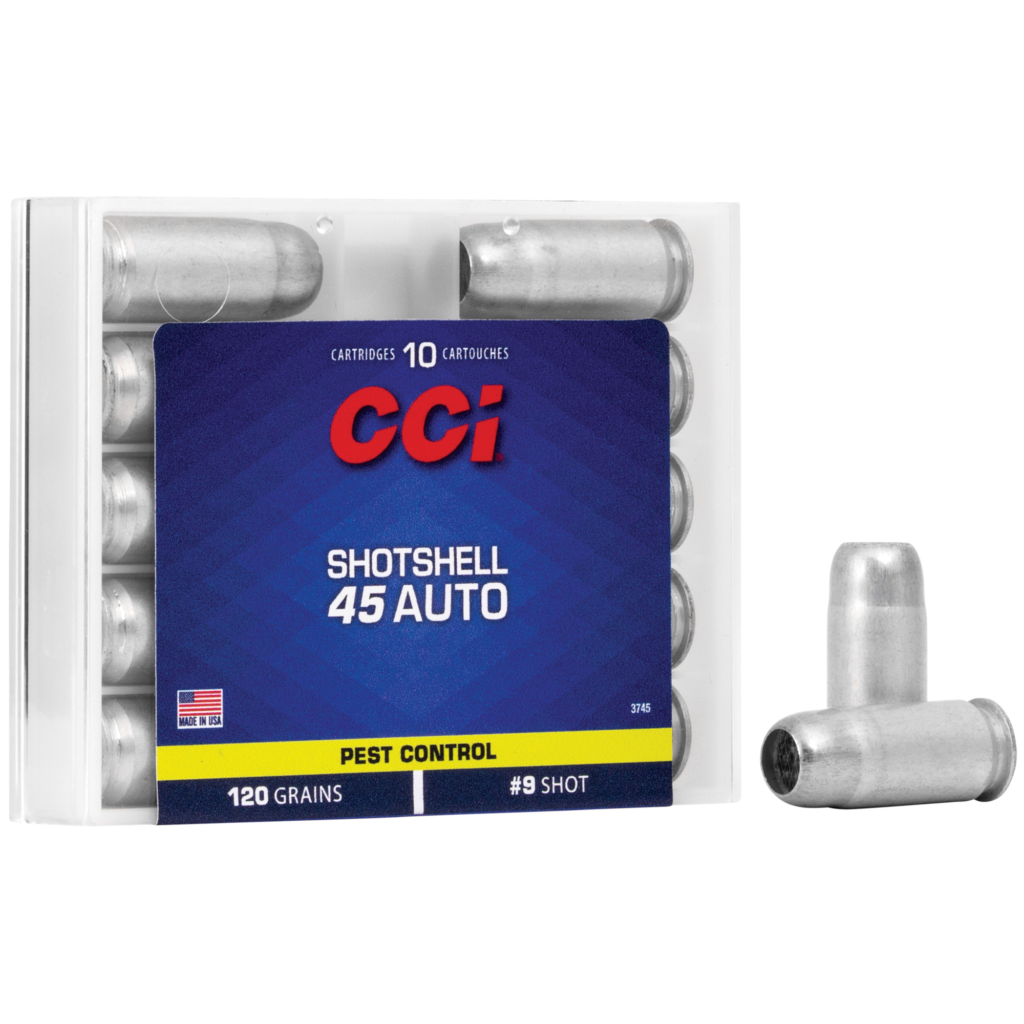 CCI Pest Control .45 ACP, 120gr, # 9 Shotshell - 10 Rounds [MPN: 3745 ...