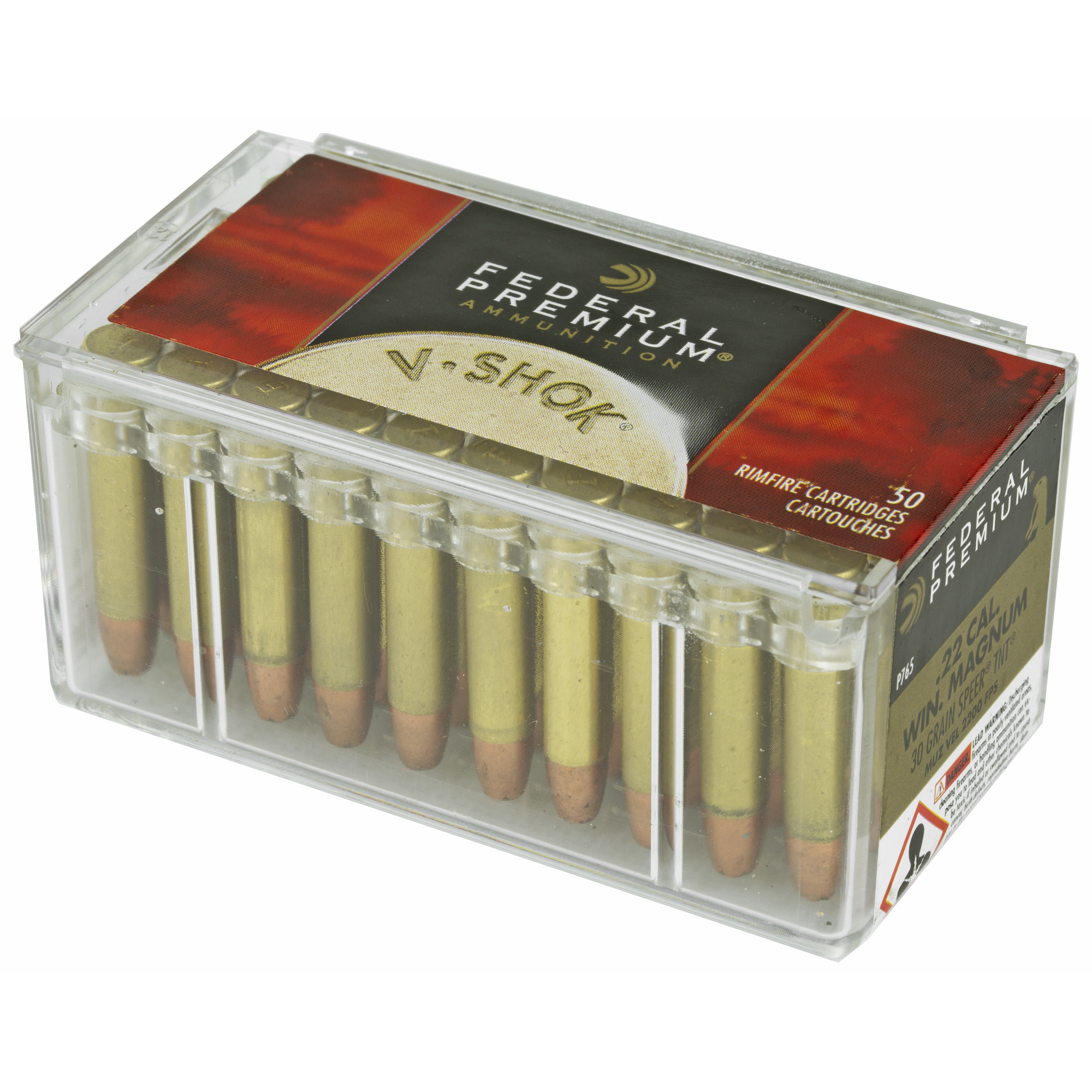 Federal VShok .22 WMR 30gr HP 50 Rounds [MPN: P765] - Pistol Ammunition ...