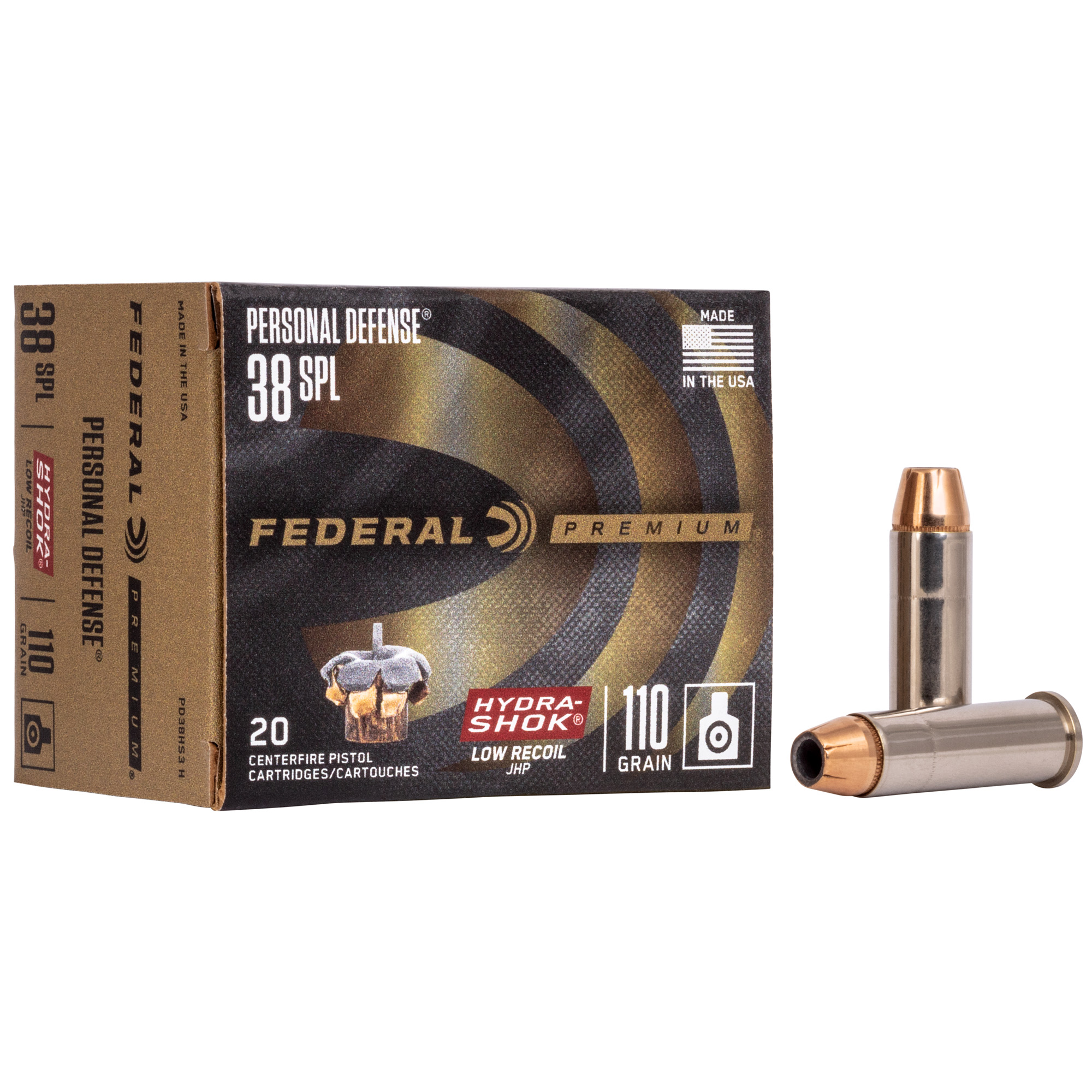 Federal Premium .38 SPECIAL 110gr JHP 20 Rounds [MPN: PD38HS3H ...