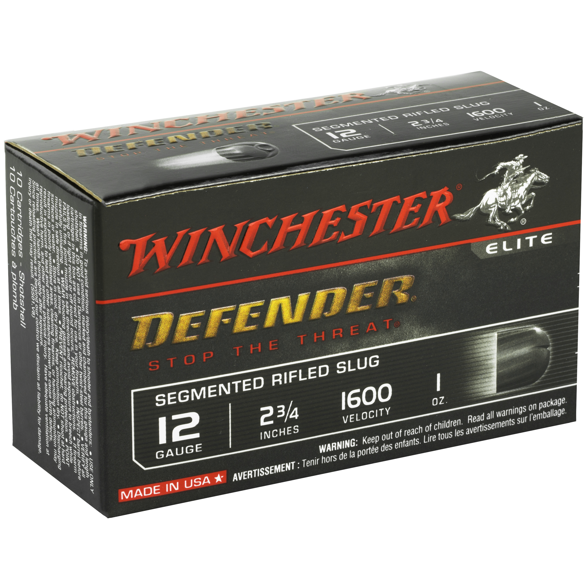 Winchester Defender 12 GA 23-4in. 1oz. Slug 10 Rounds [MPN: S12PDX1S ...