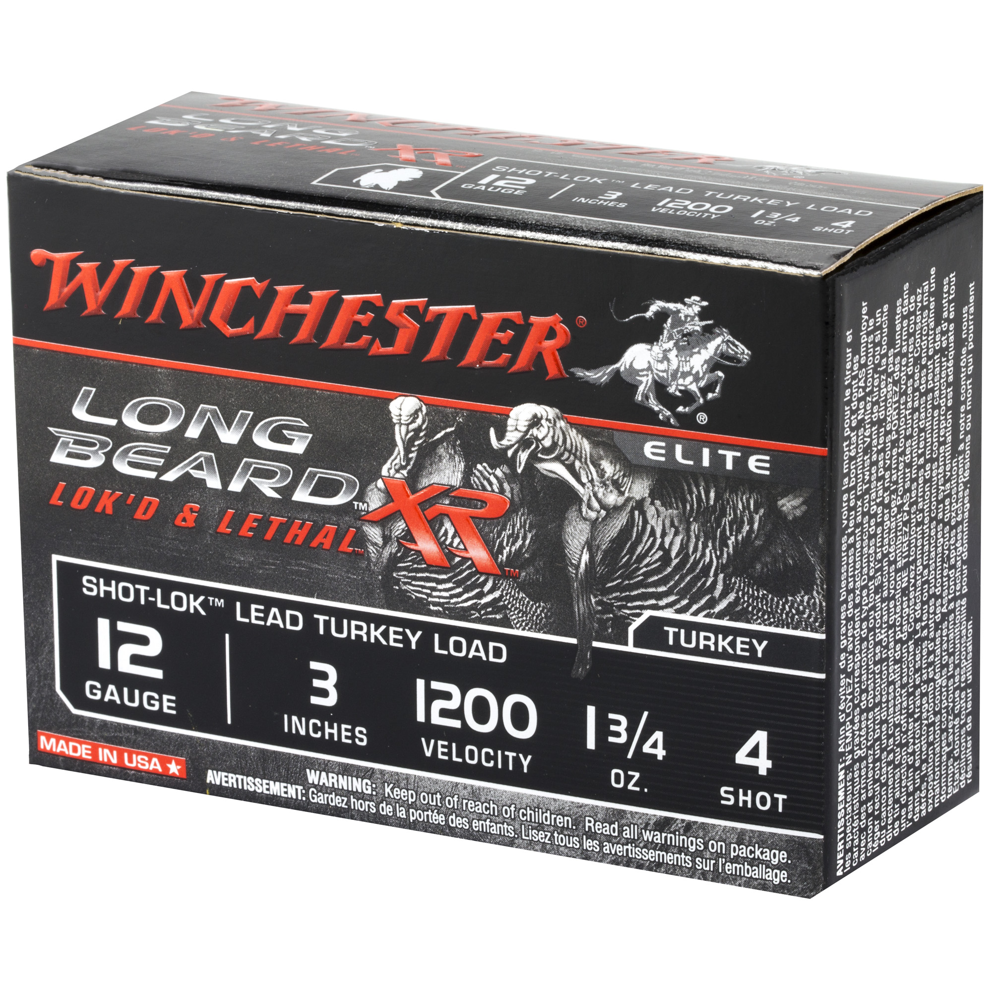 Winchester Long Beard XR 12 GA 3in. 13-4oz. #4 Shot 10 Rounds [MPN: STL ...