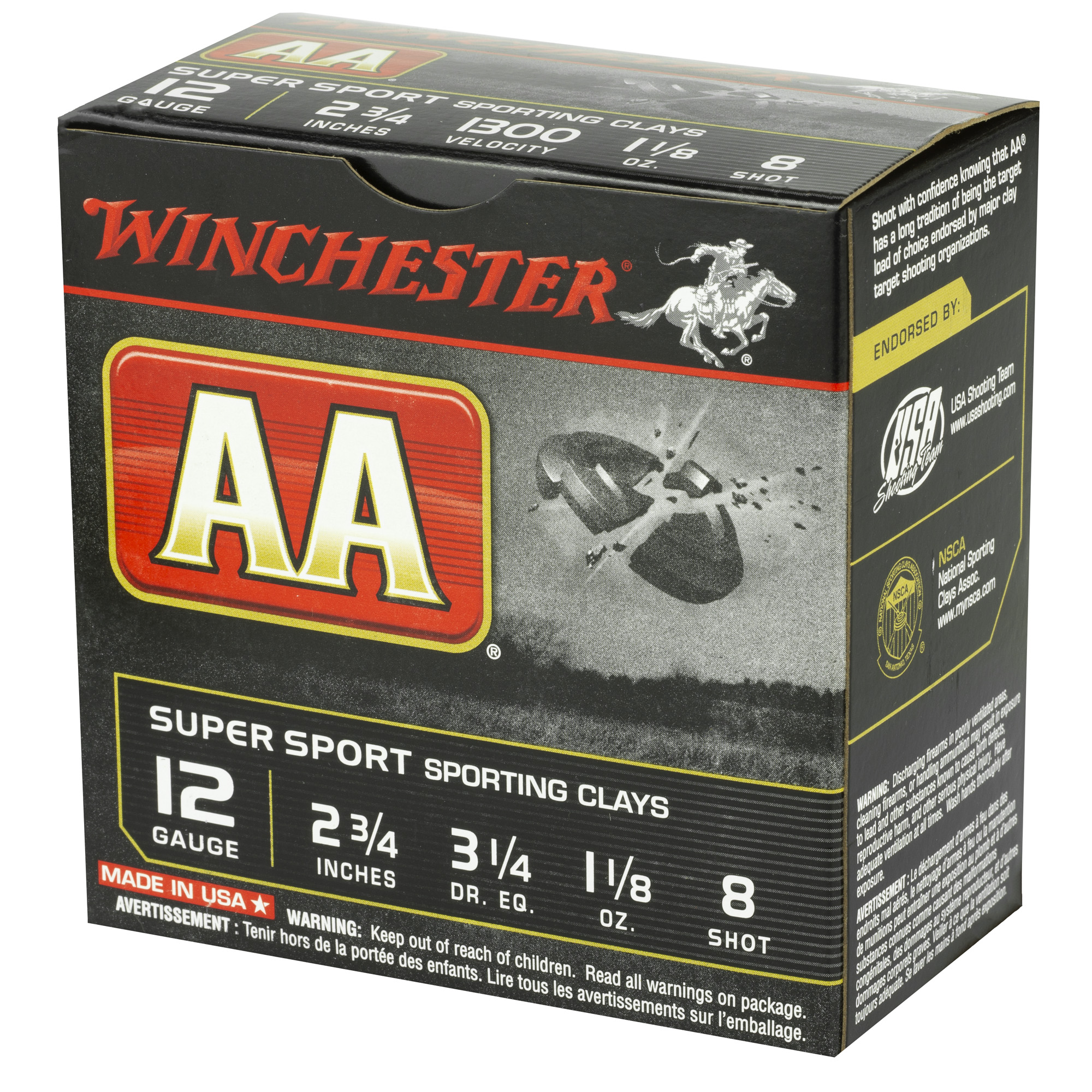 Winchester aa super spot 12 ga 23-4in. 11-8oz. 8 shot 25 rounds [mpn: a ...