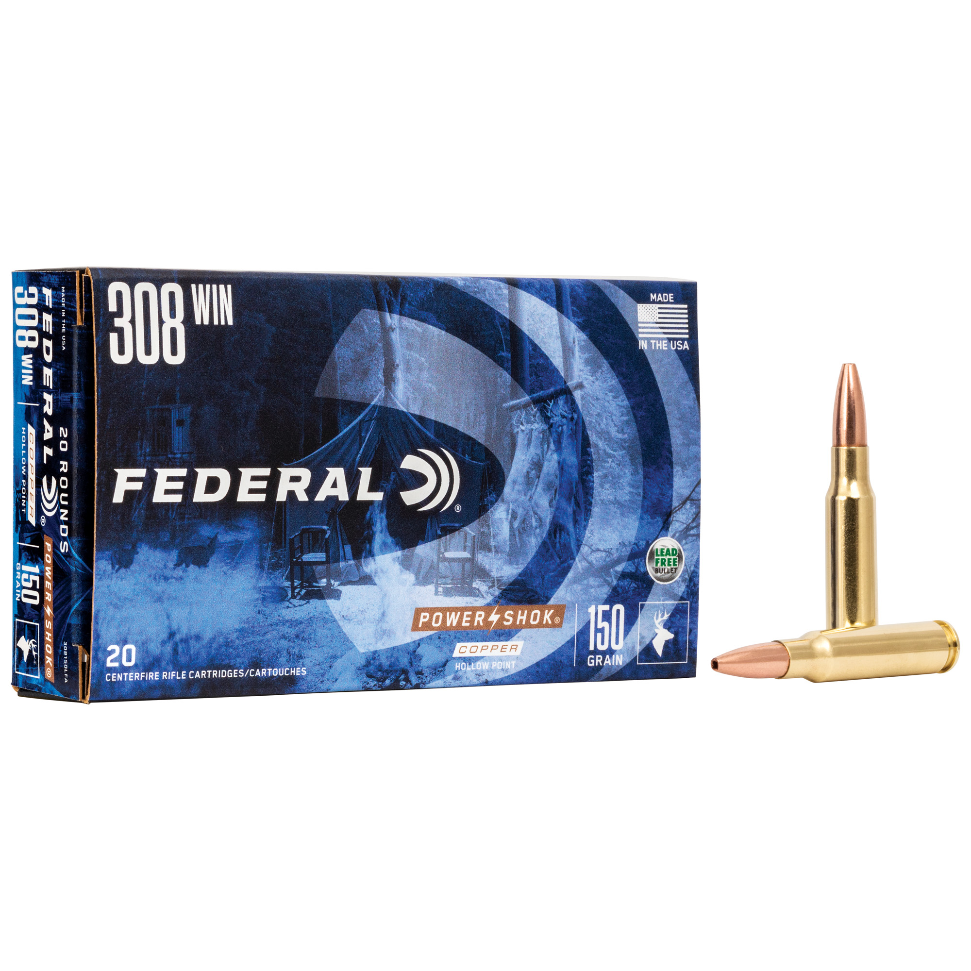 Federal PowerShok .308 WIN-7.62 NATO 150gr HP 20 Rounds [MPN: 308150LFA ...
