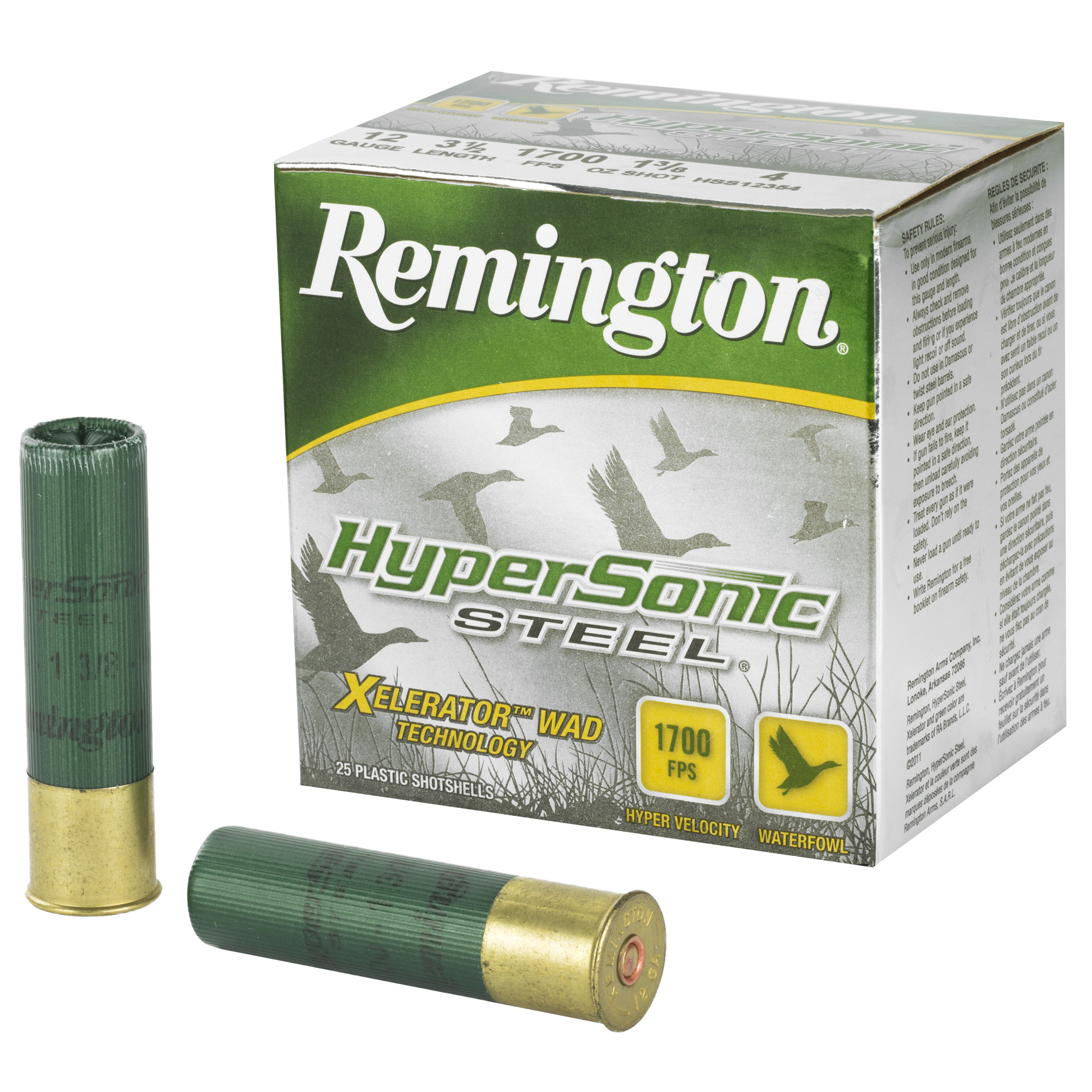 Remington Hypersonic Steel 12 GA 31-2in. 13-8oz. #4 Shot 25 Rounds [MPN ...