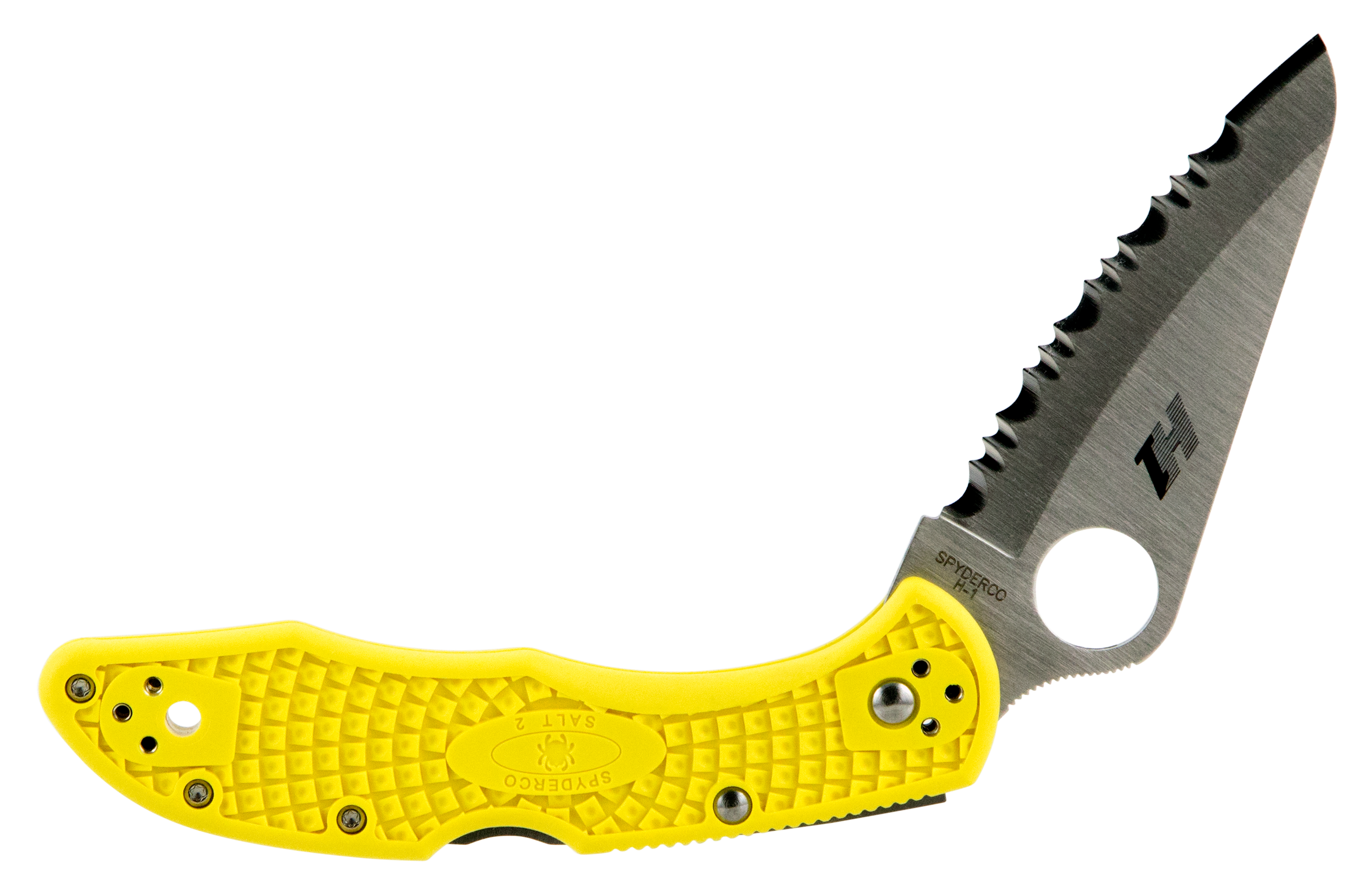 Spyderco salt 2 folder 3.0 in serrated yellow frn handle - Pocket ...
