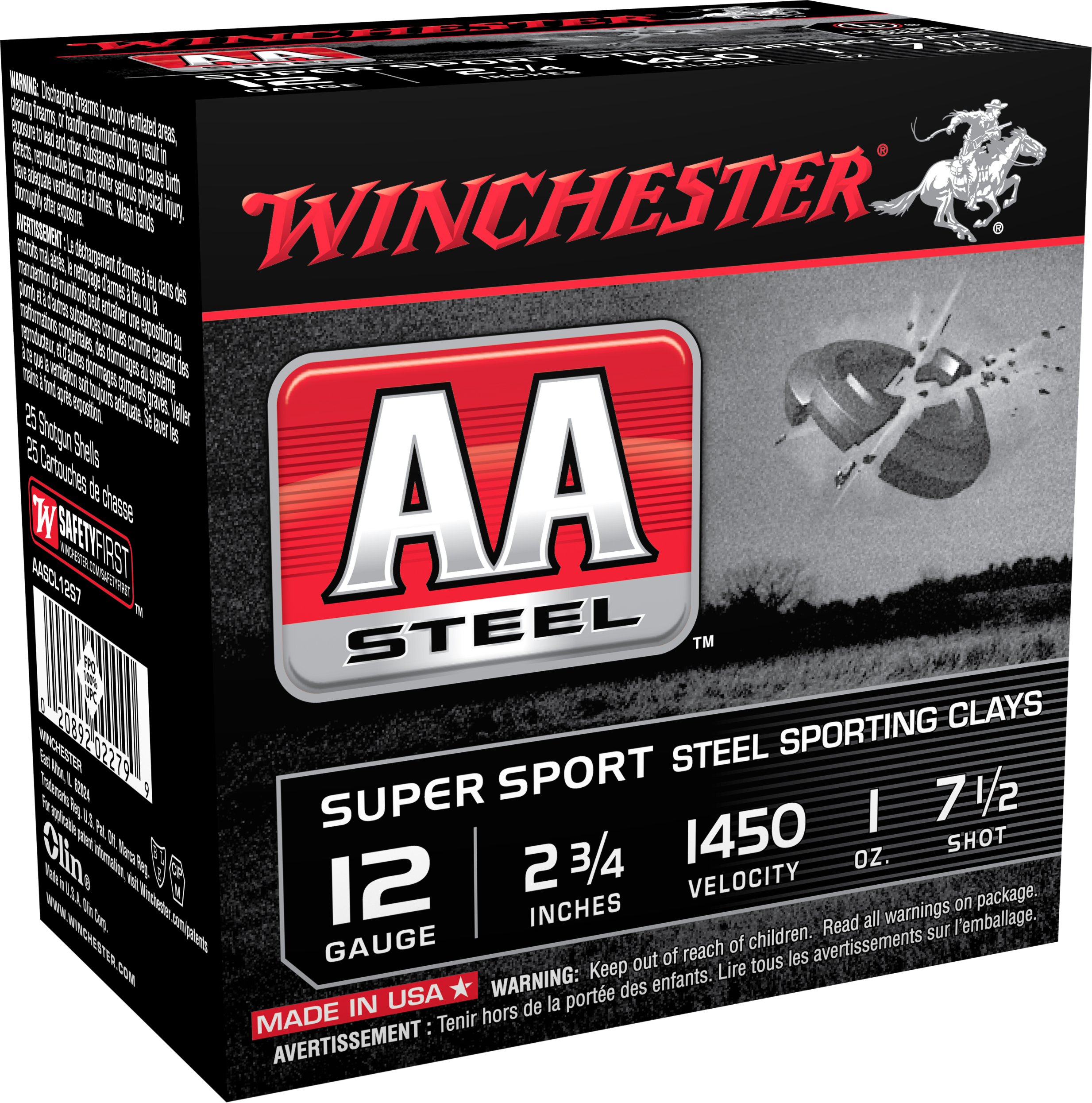 Winchester aa super sport steel sporting clays 12 ga 23-4in. 1oz. 7 ...