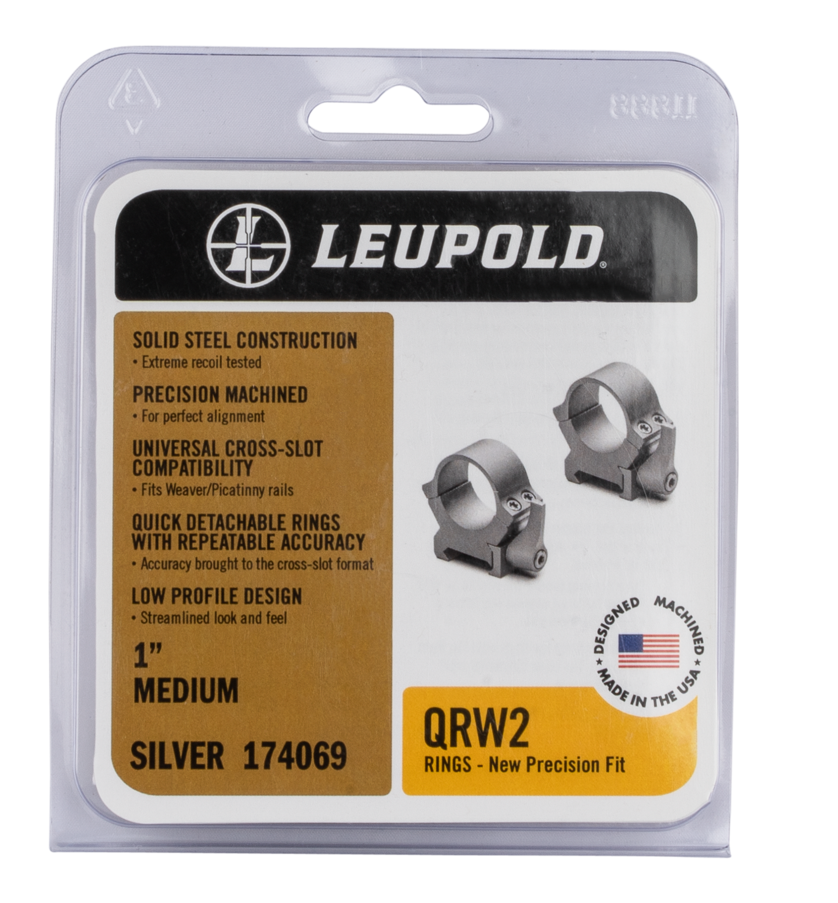 Leupold Qrw2 Rings Leu 174069 1in Md Sl - Scope Accessories & Scope ...