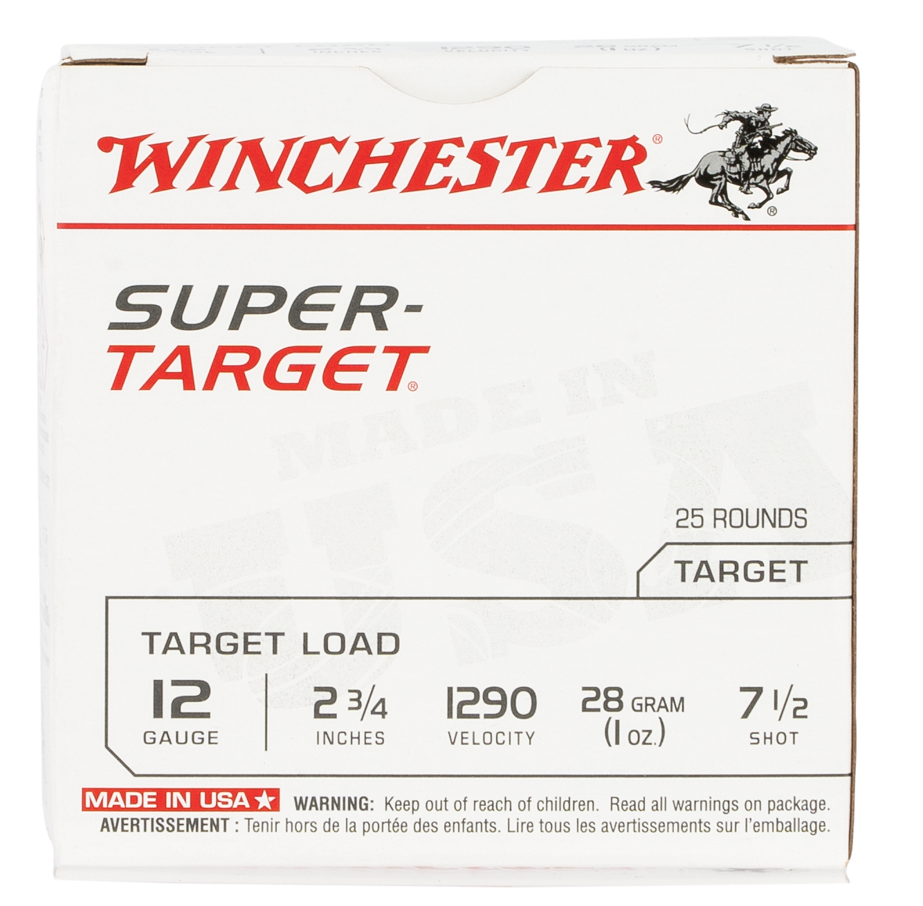 Winchester Super Target 12 GA 23-4in. 1oz. #7.5 Shot 25 Rounds [MPN: TR ...