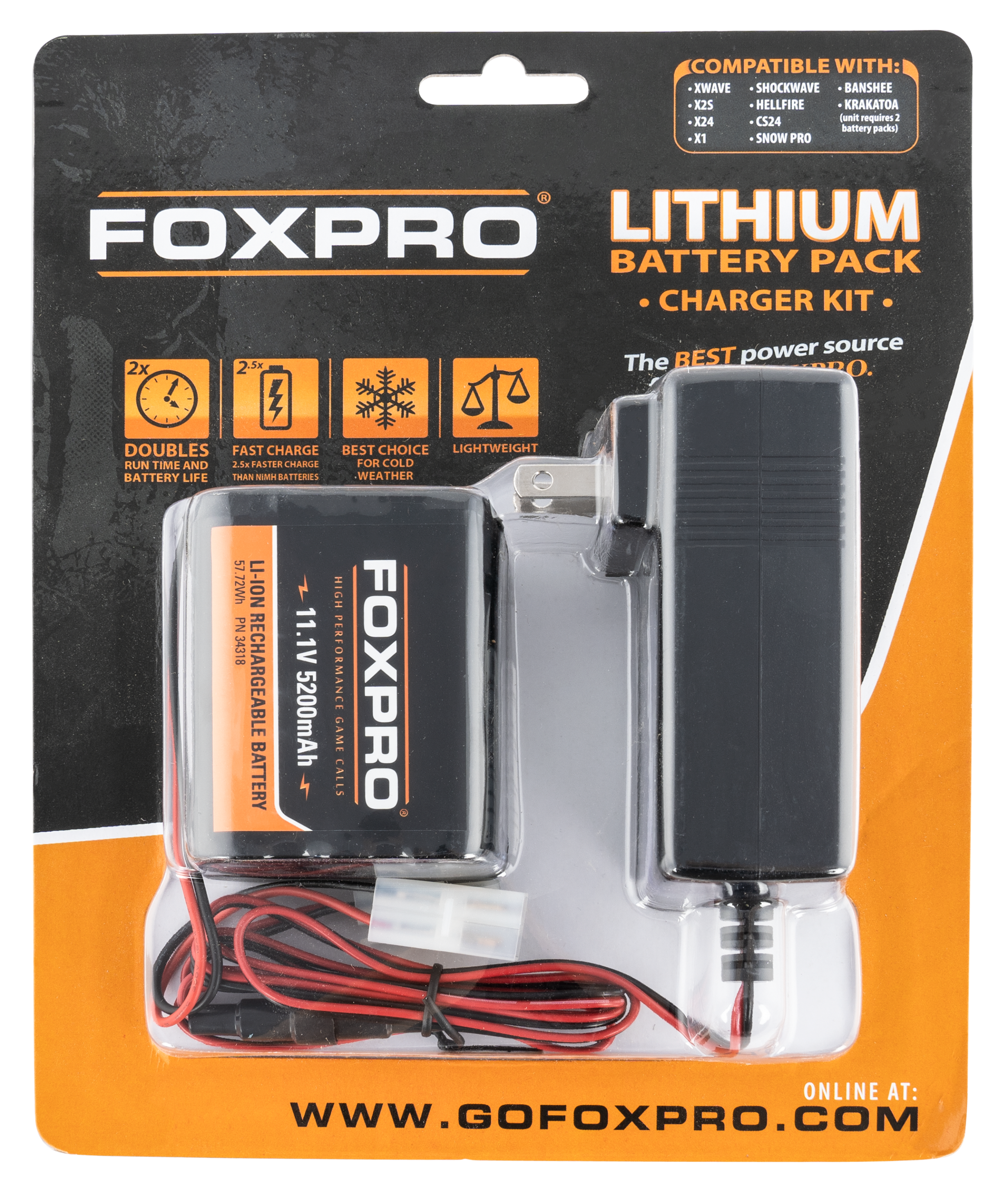 Foxpro Lithium Battery Pack Lith-chg 10 Cell Fast Ch - Survival Gear at ...