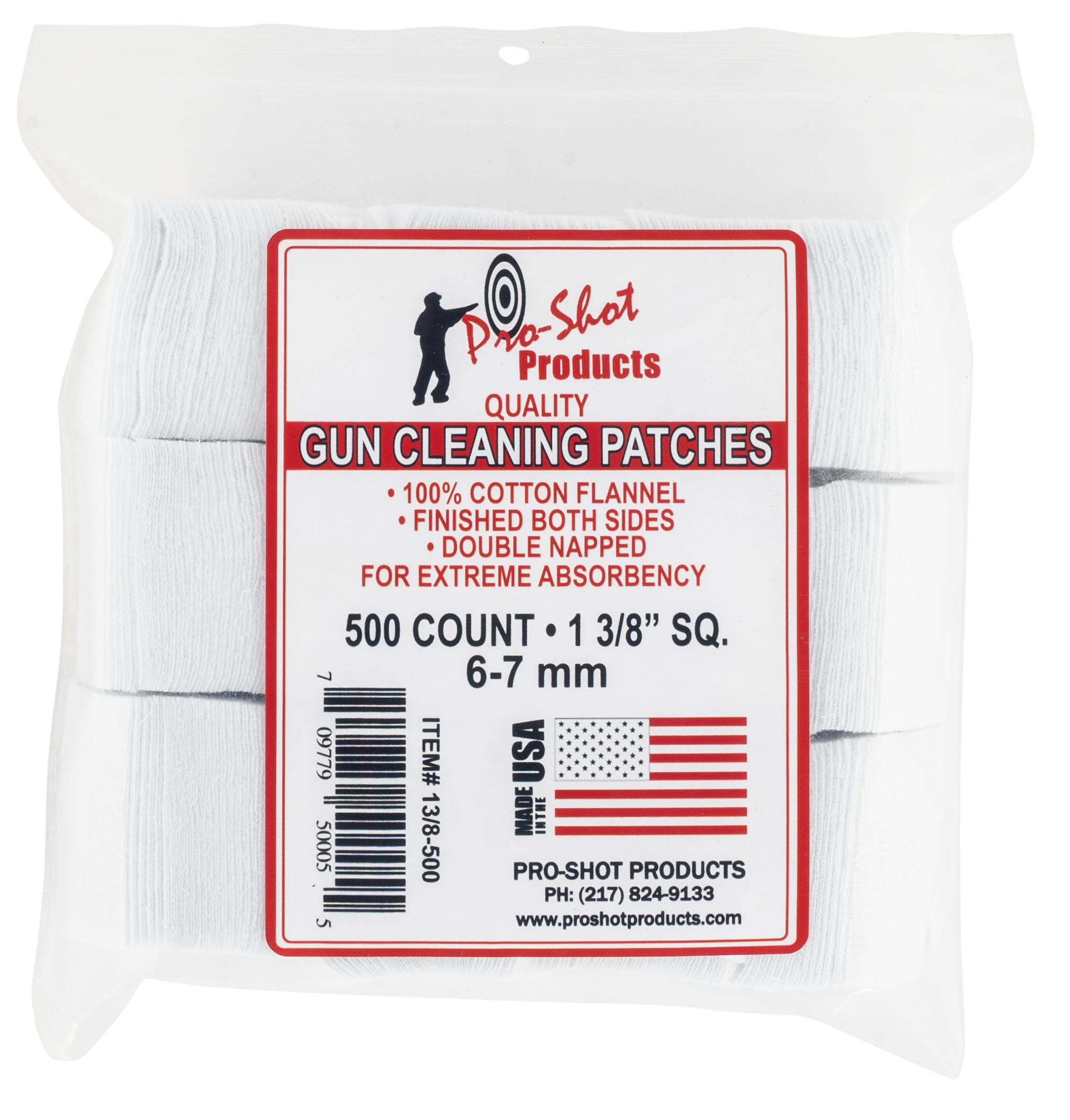 Proshot Cleaning Patches 13-8500 6mm7mm 13-8 Patch 500 - Gun Cleaning ...