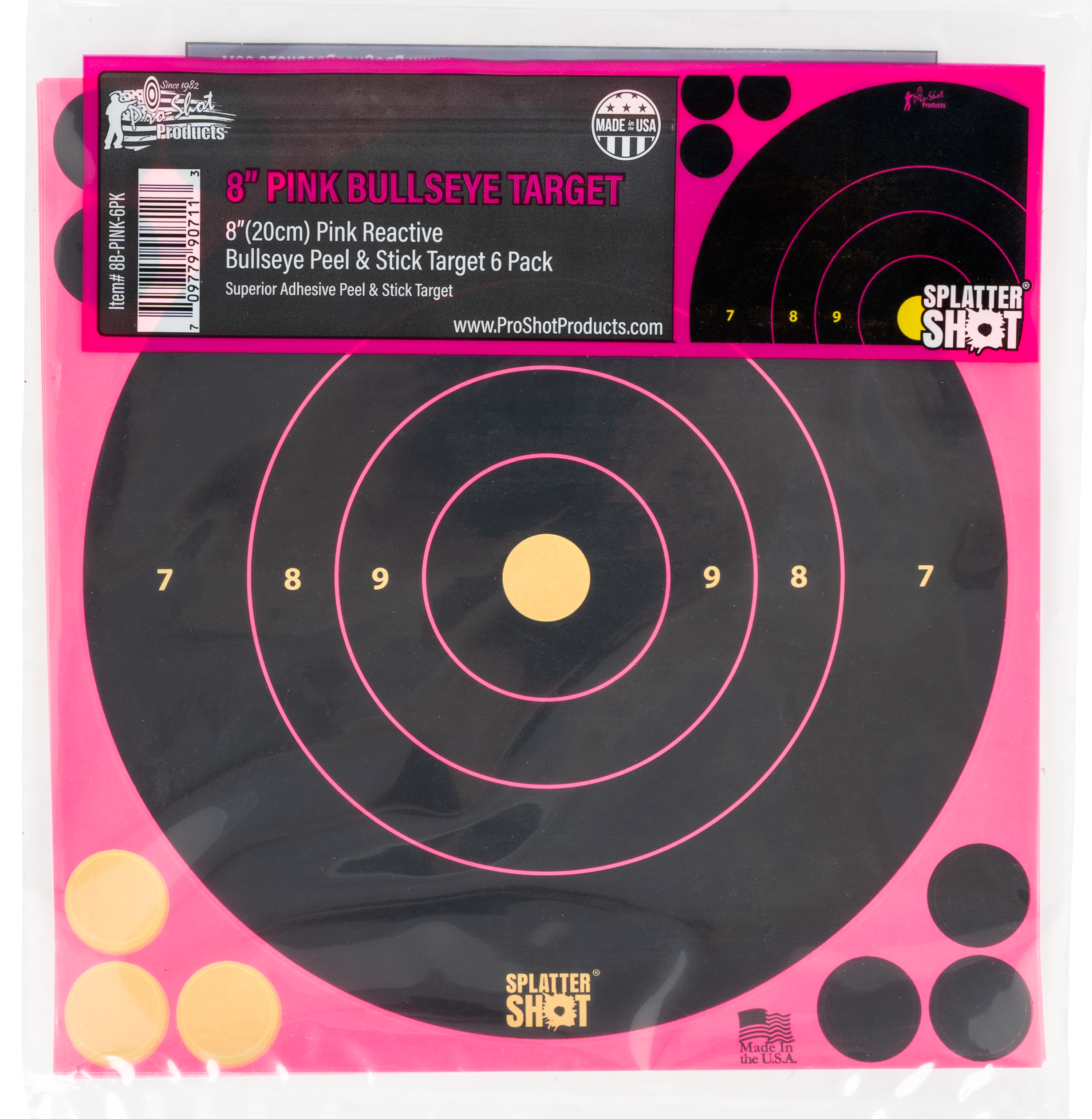 Proshot splattershot 8bpink6pk 8" splatter sightin pnk - Tactical Gear ...