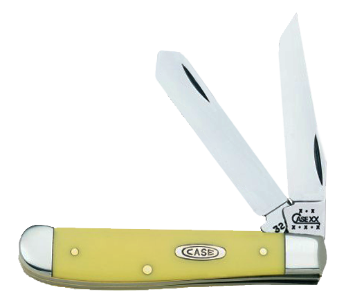 Case Mini Trapper 00029 Yellow Synthetic - Pocket Knives at GunBroker ...