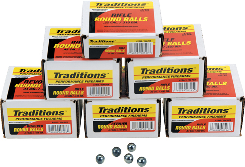 Traditions Black Powder Muzzleloading Projectiles Lead Round Ball .36 ...