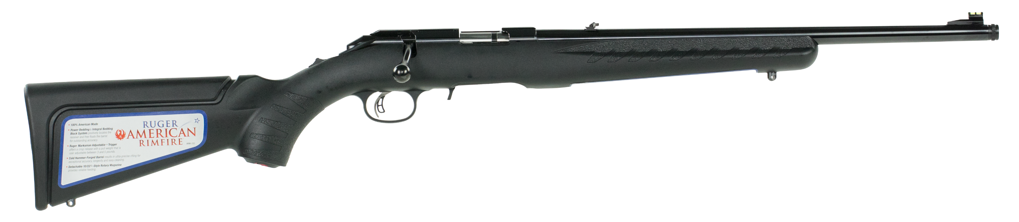 Ruger American Rimfire Rug 8306 Amerrfc 22lr Cmptb Blk-syn - Bolt ...